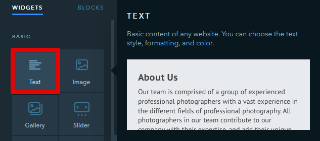 Text Widget - uKit Knowledge Base