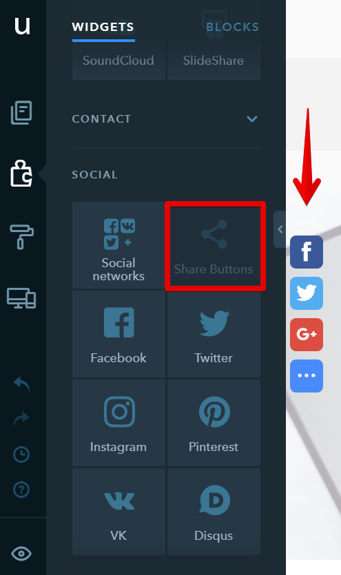 Social Buttons Widget - uKit Knowledge Base